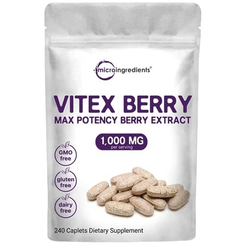 Micro Ingredients Vitex Berry Supplement 1000mg Per Serving 240 Caplets ...